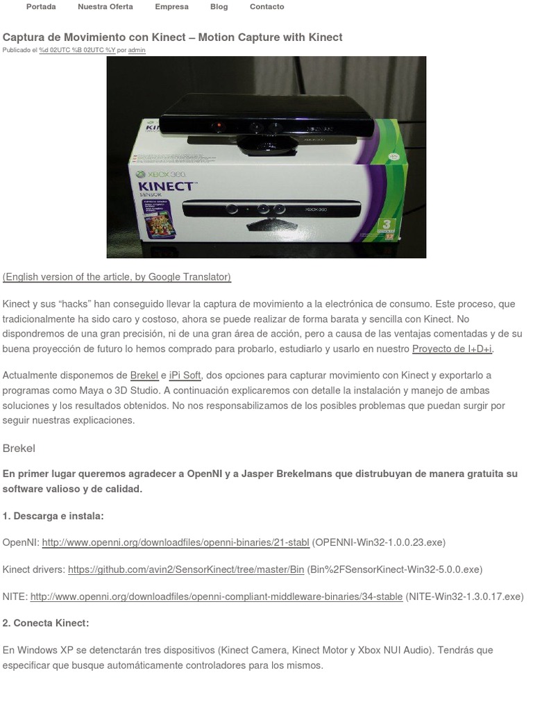 Mocap Con Kinetic Sensor | PDF | Informática | Software