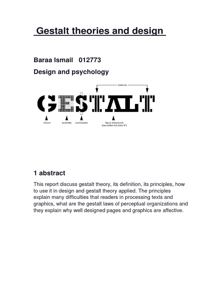 Gestalt Theories and Design 2 (1) | Gestalt Therapy | Perception | Free 30-day Trial | Scribd