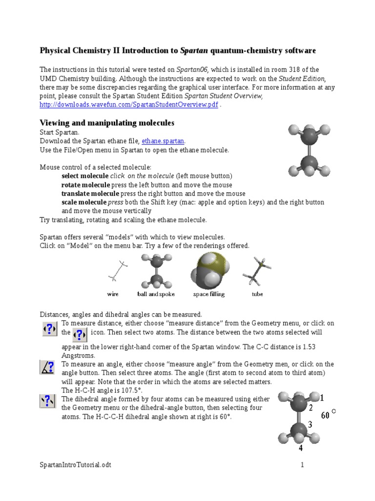 Spartan Intro Tutorial | PDF | Valence (Chemistry) | Hartree–Fock Method