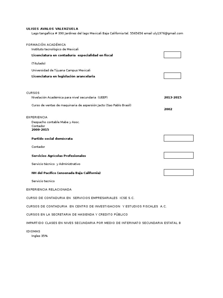 Curriculum Vitae Ulises | PDF