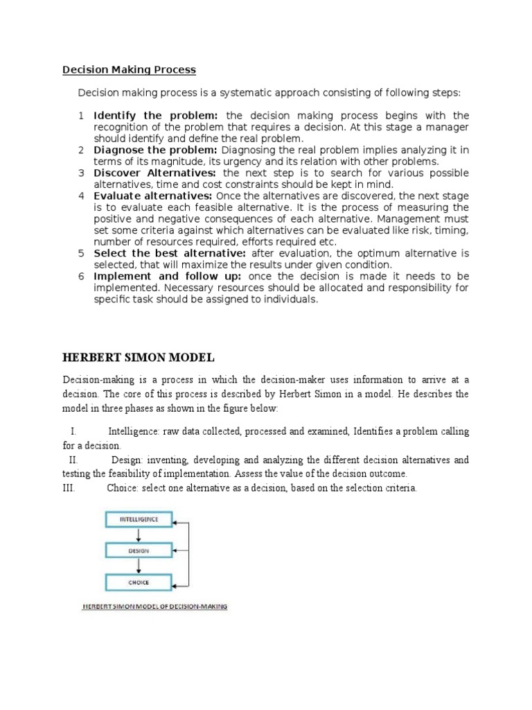 Decision Making Process | PDF | Decision Making | Databases