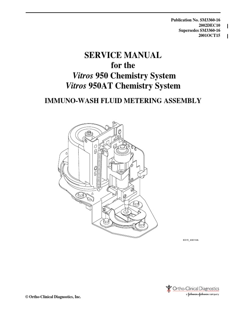 Manual Servicio Vitros 950 | PDF | Pump | Washing Machine