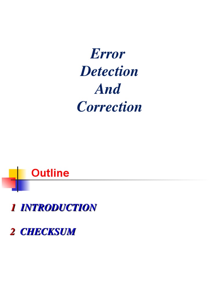 Error Detection and Correction | PDF | Error Detection And Correction ...