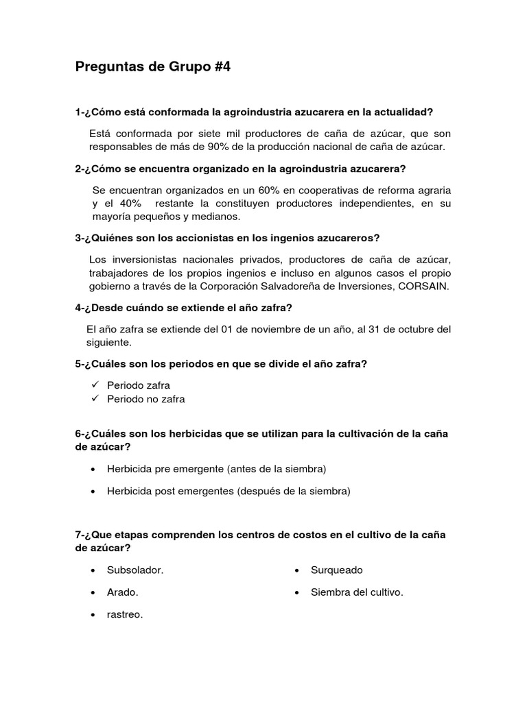 Cuestionario de Grupo #4 | Descargar gratis PDF | Azúcar | Dieta y nutrición