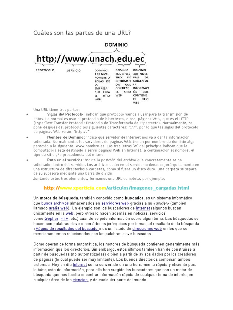 Las tres partes fundamentales de una URL | PDF | Red mundial | Internet ...