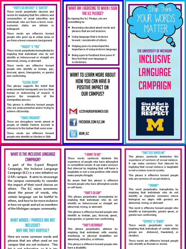 PDF of Univ. of Michigan's Inclusive Language Campaign | PDF ...