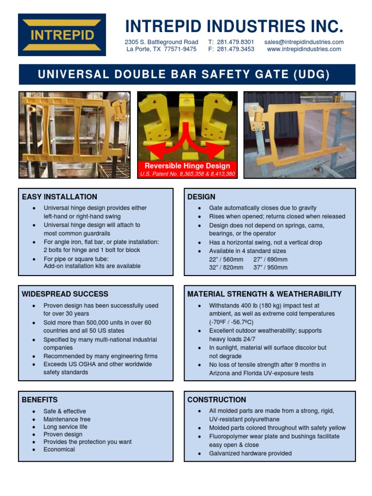 Intrepid Industries Safety Gate Overview | PDF | Pipe (Fluid Conveyance ...