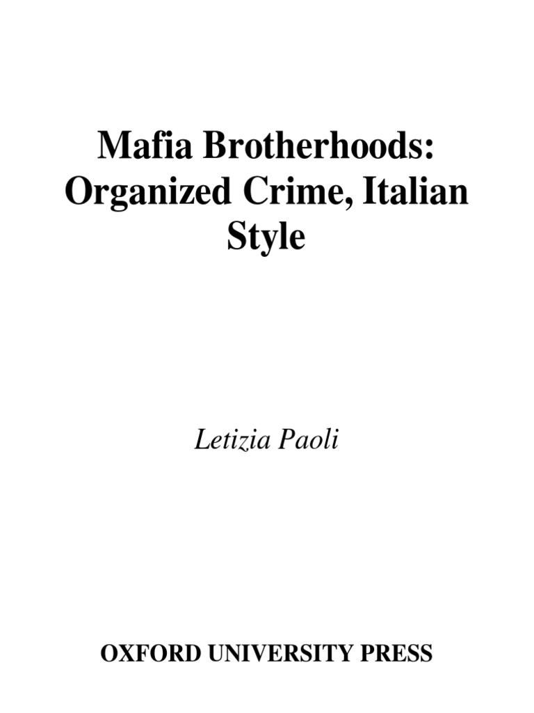 Mafia Brotherhoods | PDF | Sicilian Mafia | Crime & Violence