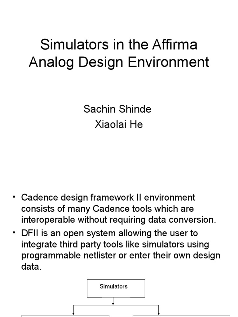 Simulators in the Affirma Analog Design Environment: A Comparison of ...