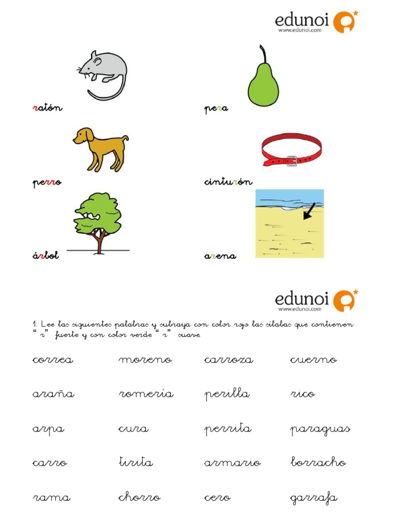 Fichas de lectoescritura con la letra R | PDF