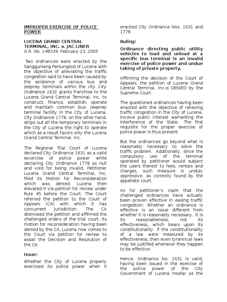 MMDA's Police Power Limitations | PDF | Eminent Domain | Government