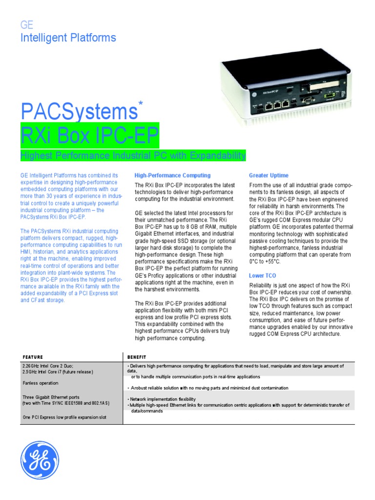 Pacsystems Rxi Box Ipc-Ep Ds Gfa1910 | PDF | Solid State Drive | Intel