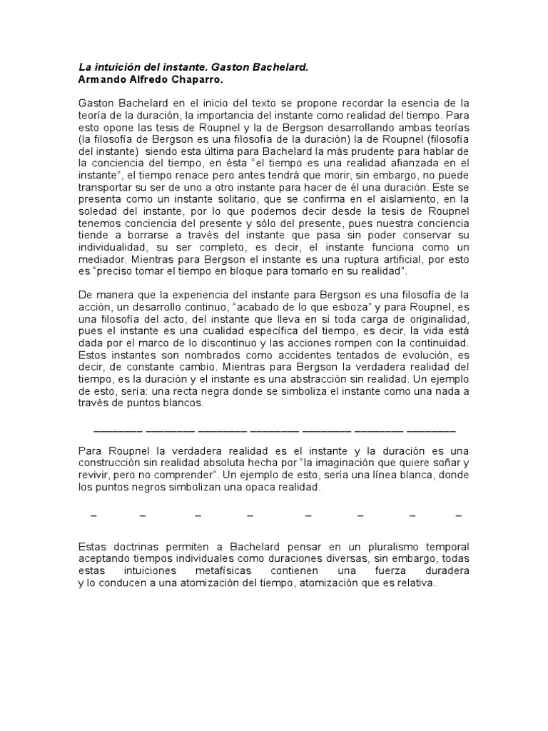 La Intuición Del Instante | PDF | Henri Bergson | Poesía