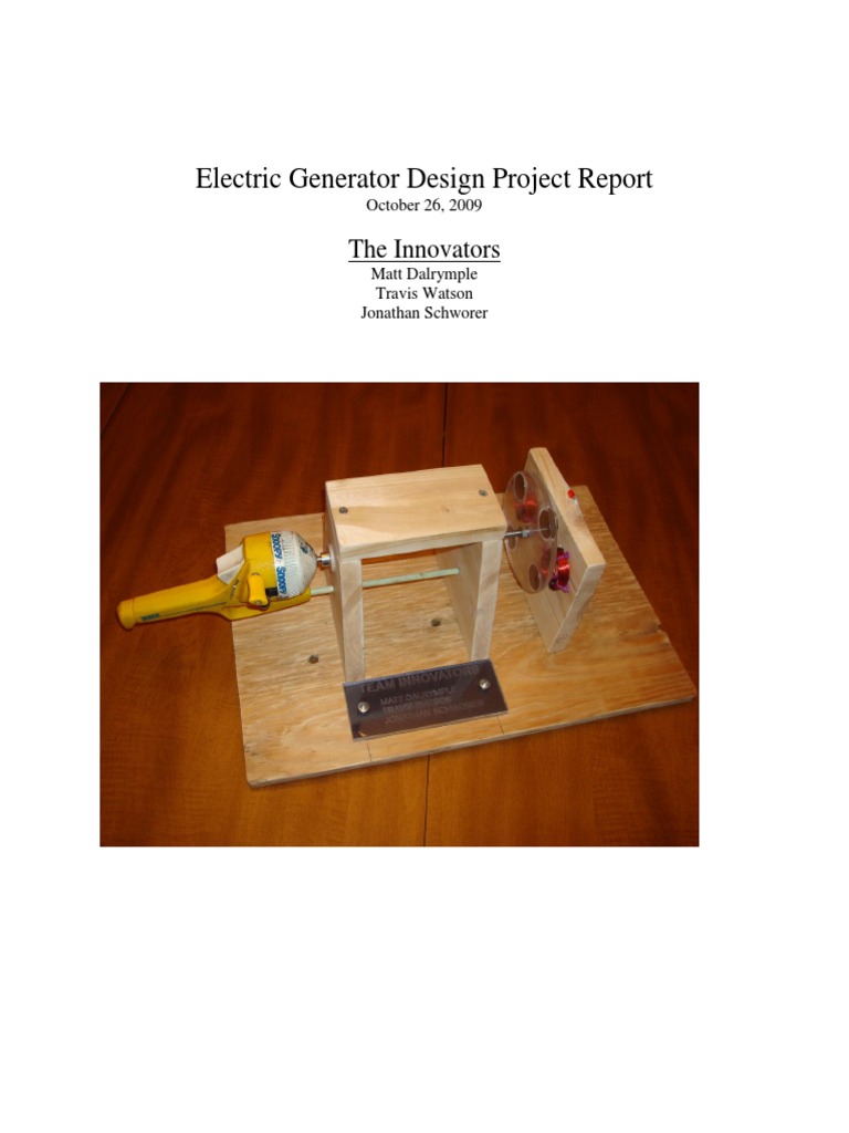 Middle School Electric Generator Design | PDF | Inductor | Electric ...