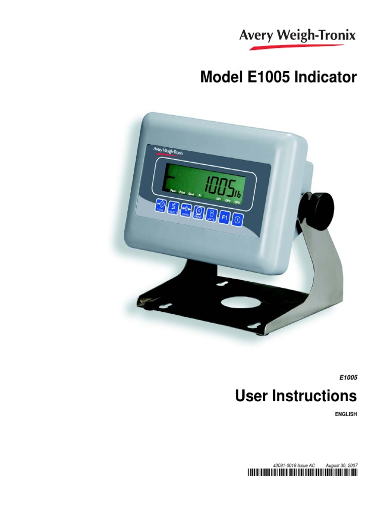 Model E1005 Indicator: English | PDF | Ac Power Plugs And Sockets ...