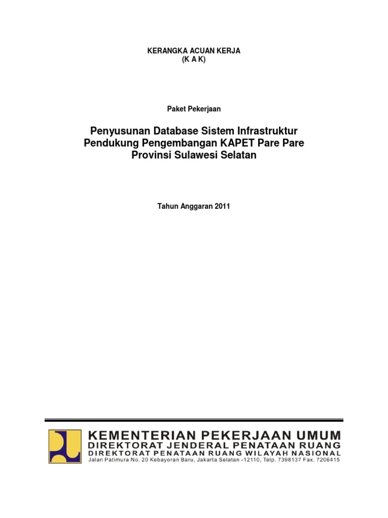 Database Infrastruktur KAPET | PDF