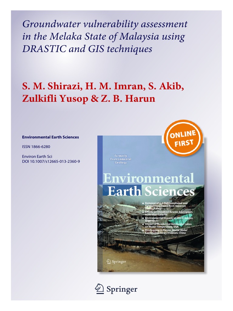Drastic Model Pdf Aquifer Groundwater