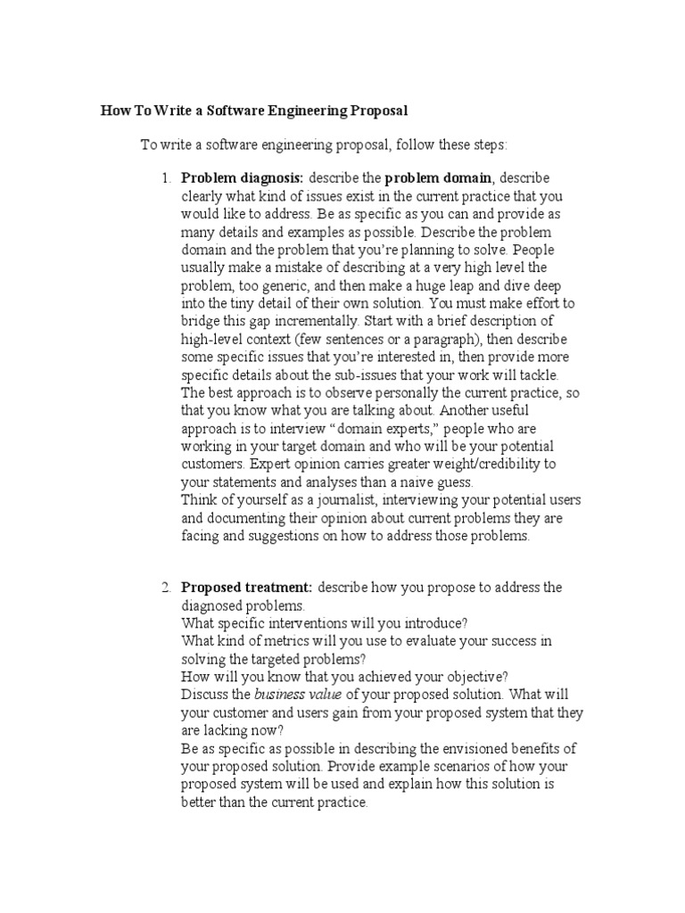How To Write A Software Engineering Proposal | Download Free PDF ...