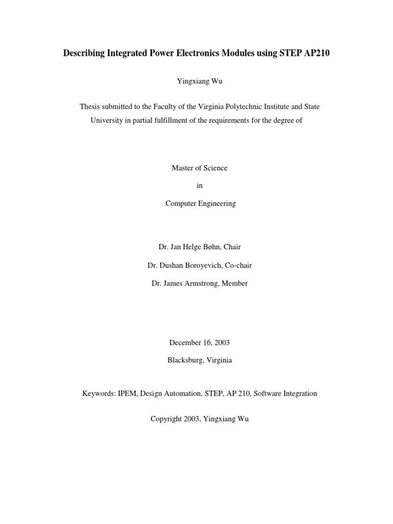 Describing Integrated Power Electronics Modules Using STEP AP210 | PDF ...