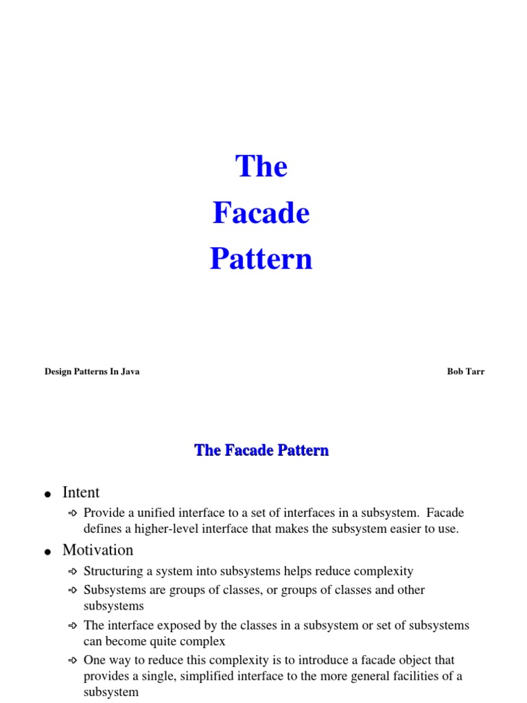 Java Facade Pattern Guide | PDF