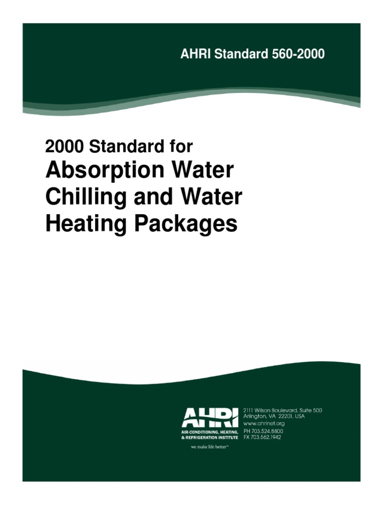 AHRI Standard 560-2000 | PDF | Heat Exchanger | Water Heating