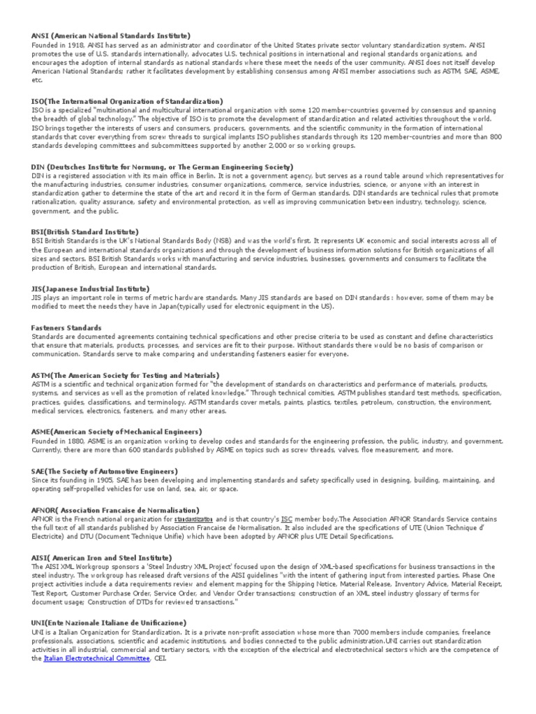 Industry Standard Designations | PDF | Standardization | Standards ...