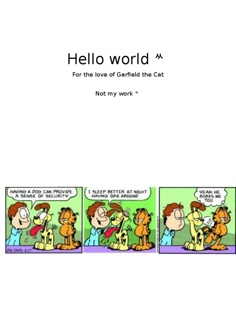 Garfield the Cat Appreciation Guide | PDF