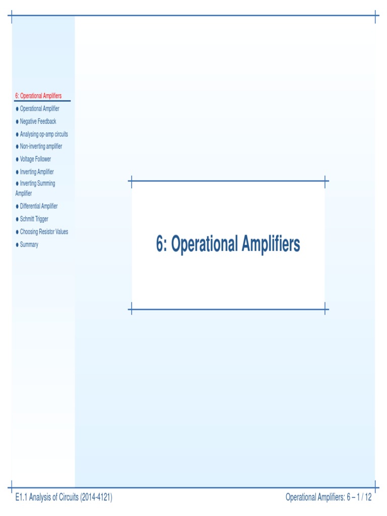 Operational Amplifier Circuits Explained | PDF | Operational Amplifier ...