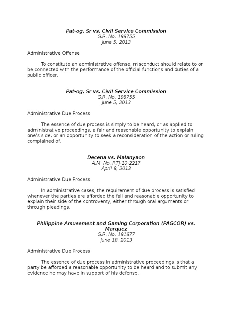 Key Legal Principles in Administrative Cases | PDF | Burden Of Proof ...
