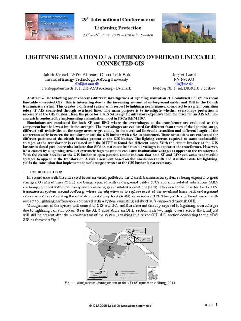 Lightning Simulation of A Combined Overhead Line Cable Connected GIS ...
