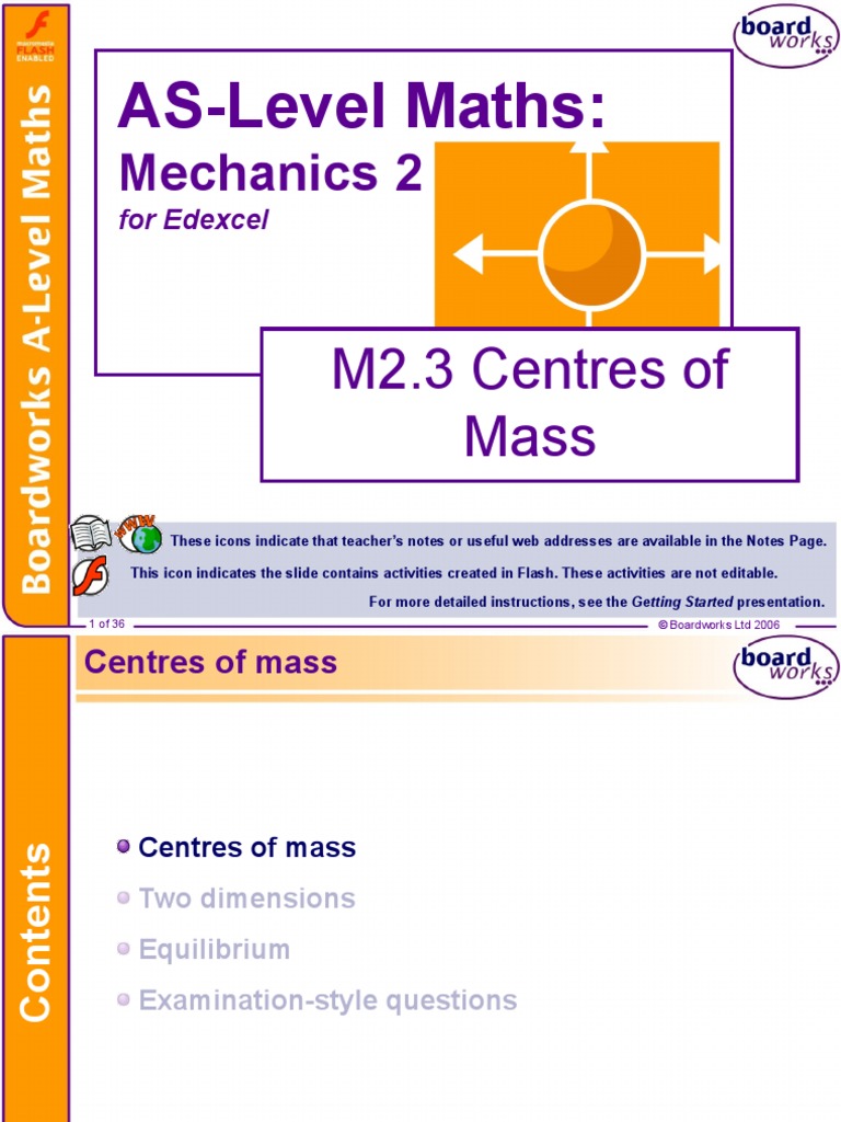 AS-Level Maths:: Mechanics 2 | PDF | Center Of Mass | Rectangle