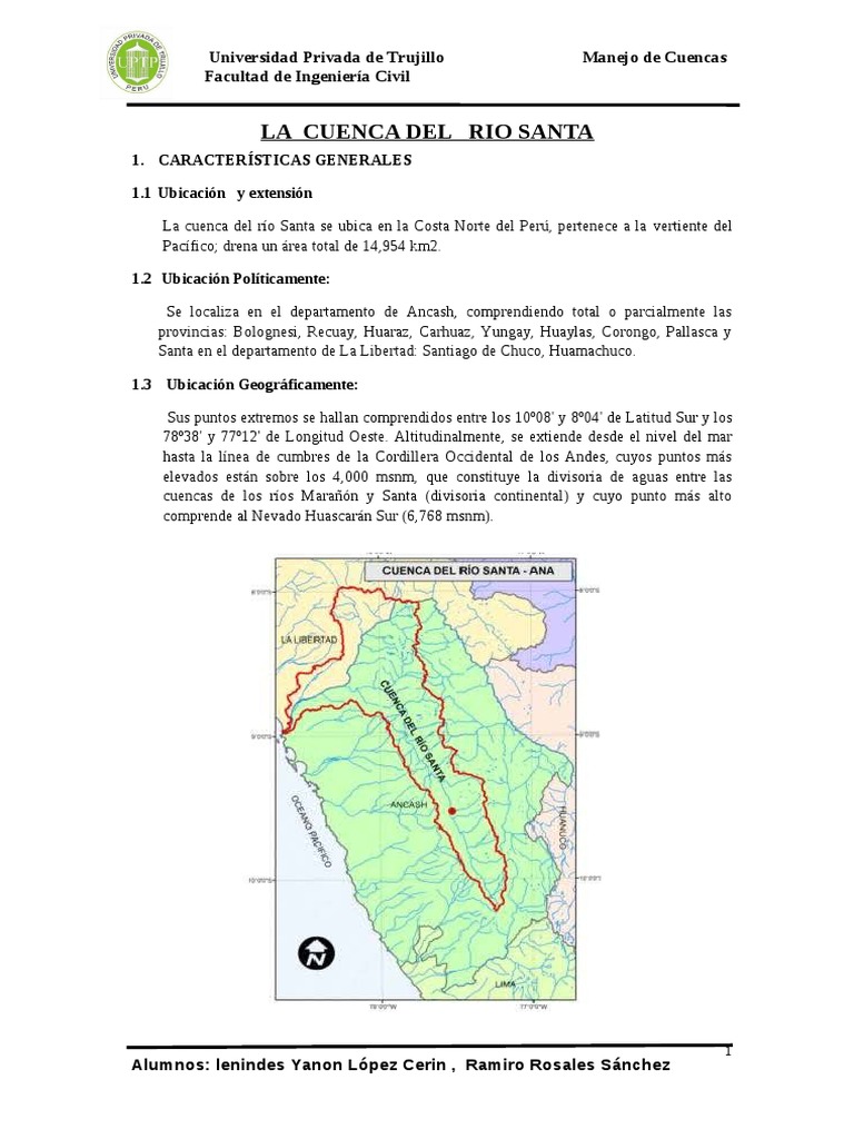 Características de la Cuenca del Río Santa | PDF | Andes | Geografía Física