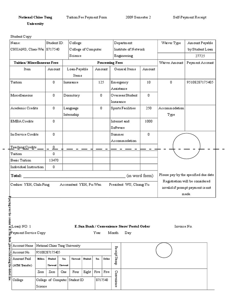 Tuition Fee Payment Form | PDF | Fee | Credit Card