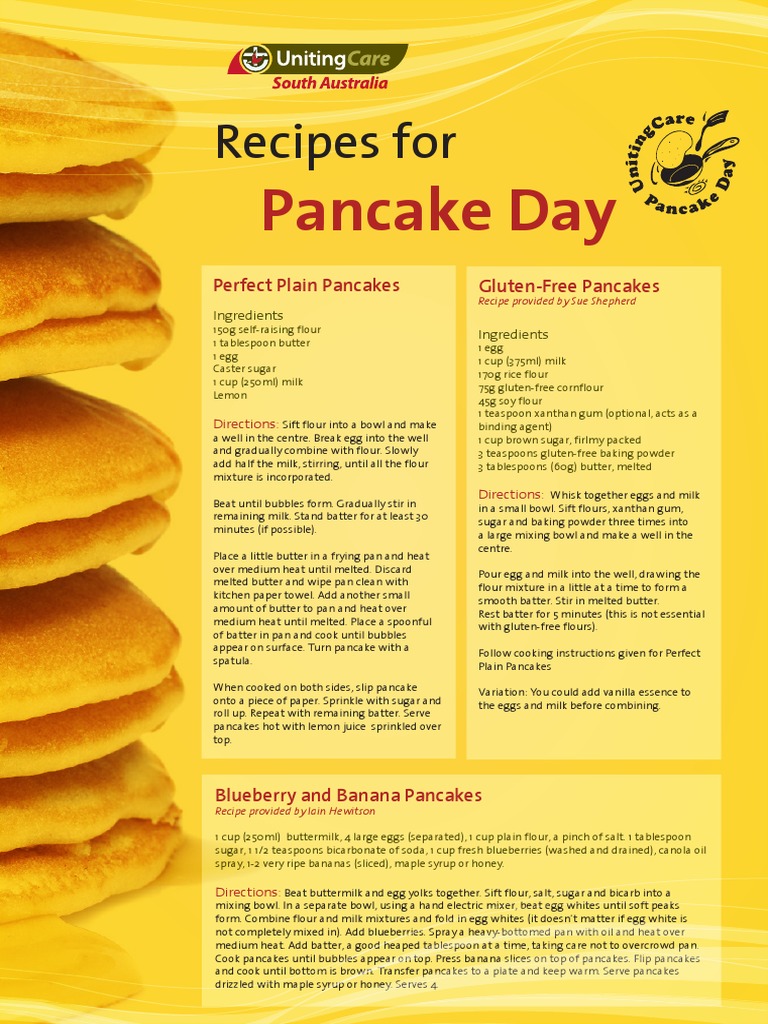 Pancake Recipes Sheet | PDF | Pancake | Batter (Cooking)