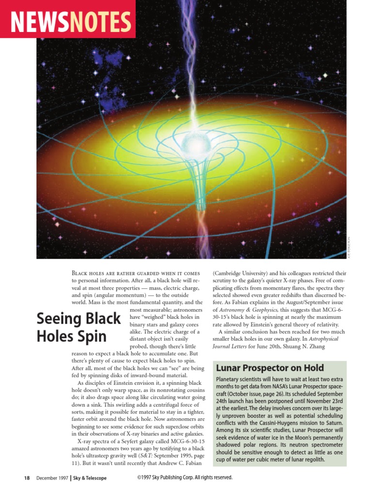 Notes: Seeing Black Holes Spin | PDF | Comet | Black Hole