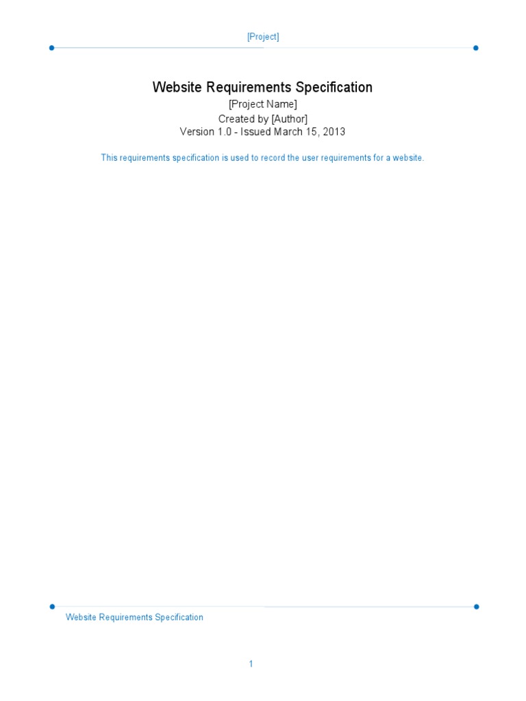 Website Requirements Specification Guide | PDF | Computers