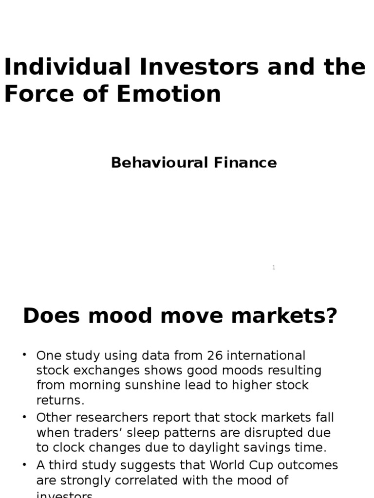 Emotions Impacting Investor Behavior | PDF | Mood (Psychology) | Mental ...