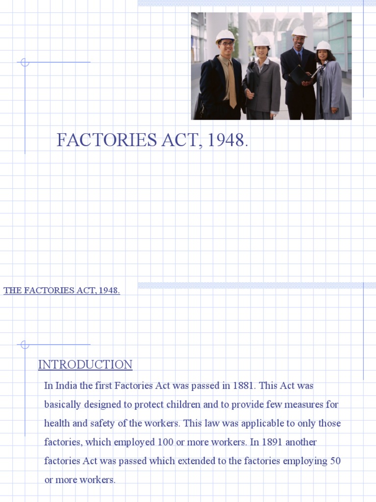 Factories Act 1948 | PDF | Factory | Overtime