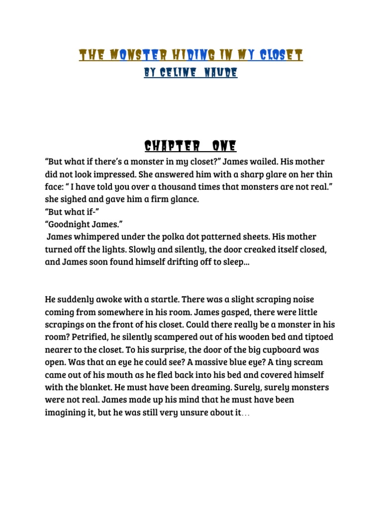 The Monster in My Closet: Chapter 1 | PDF | Leisure