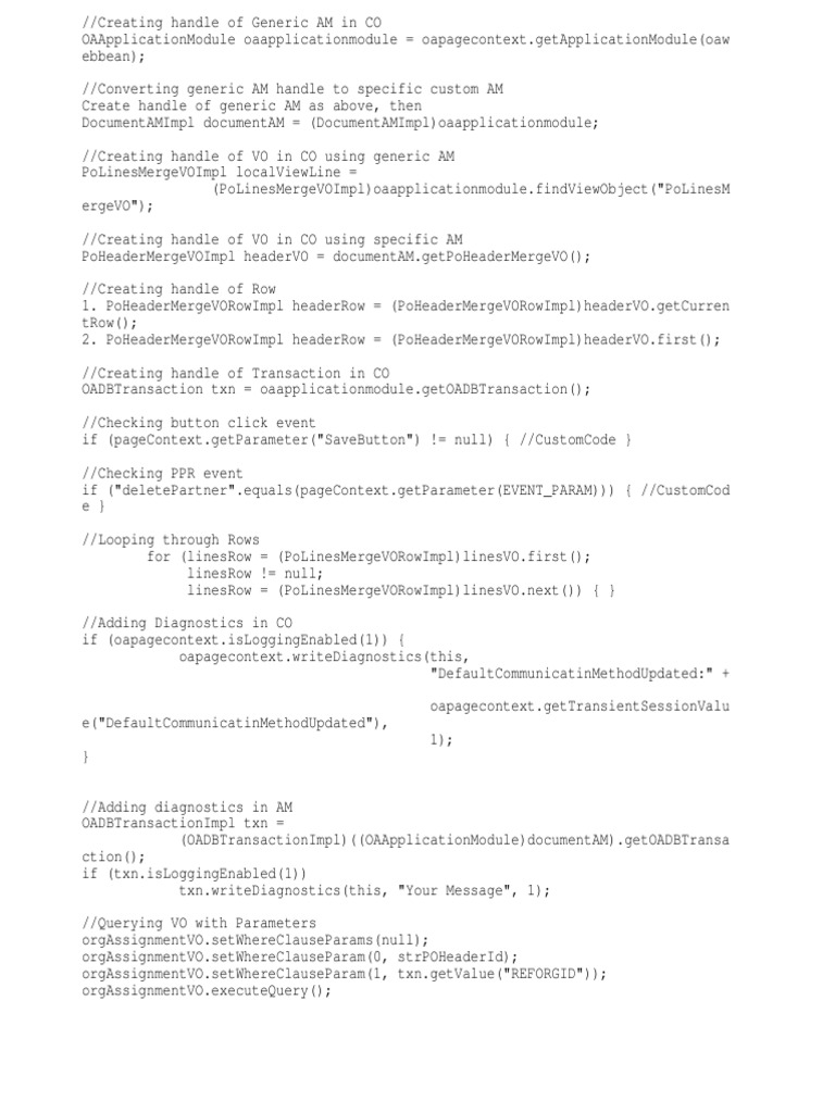 OAF Useful Codes | PDF | Computer Programming | Software Engineering