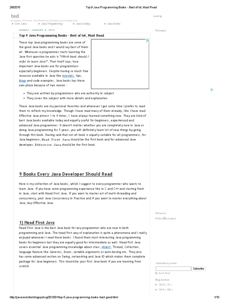 Top 9 Java Programming Books Best Of Lot Must Read Download Free