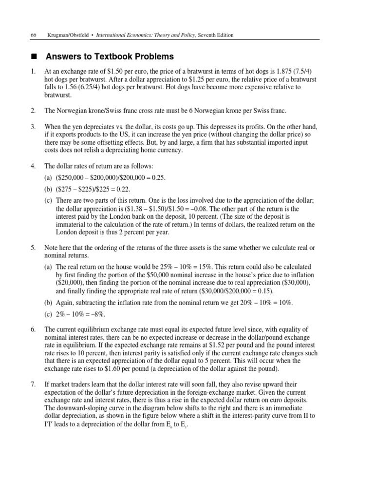 Answers To Textbook Problems | PDF | Exchange Rate | Euro