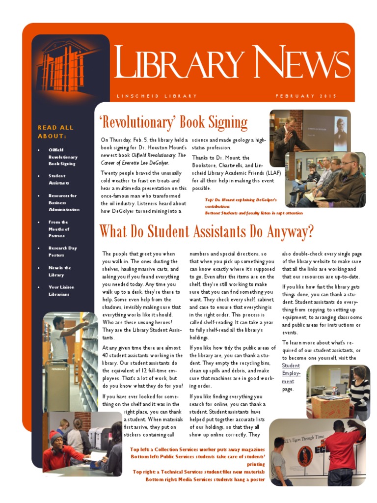 Library News February 2015 | Librarian | Libraries
