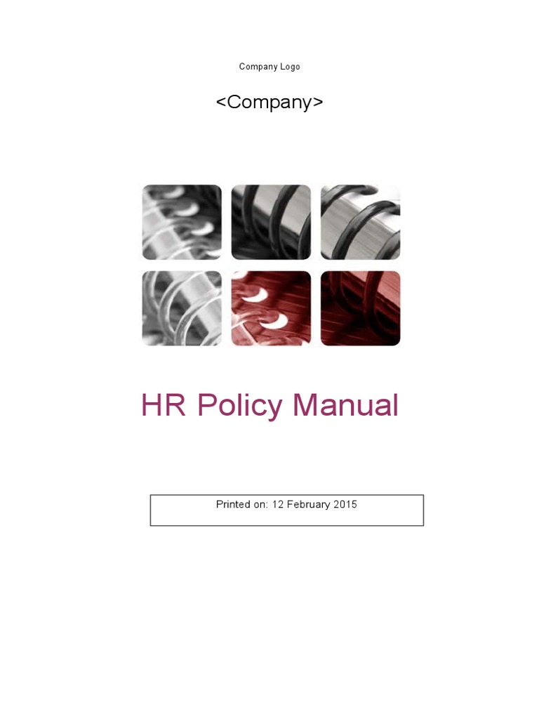 Hr Policy Manual Template Download Free Pdf Disability Employment