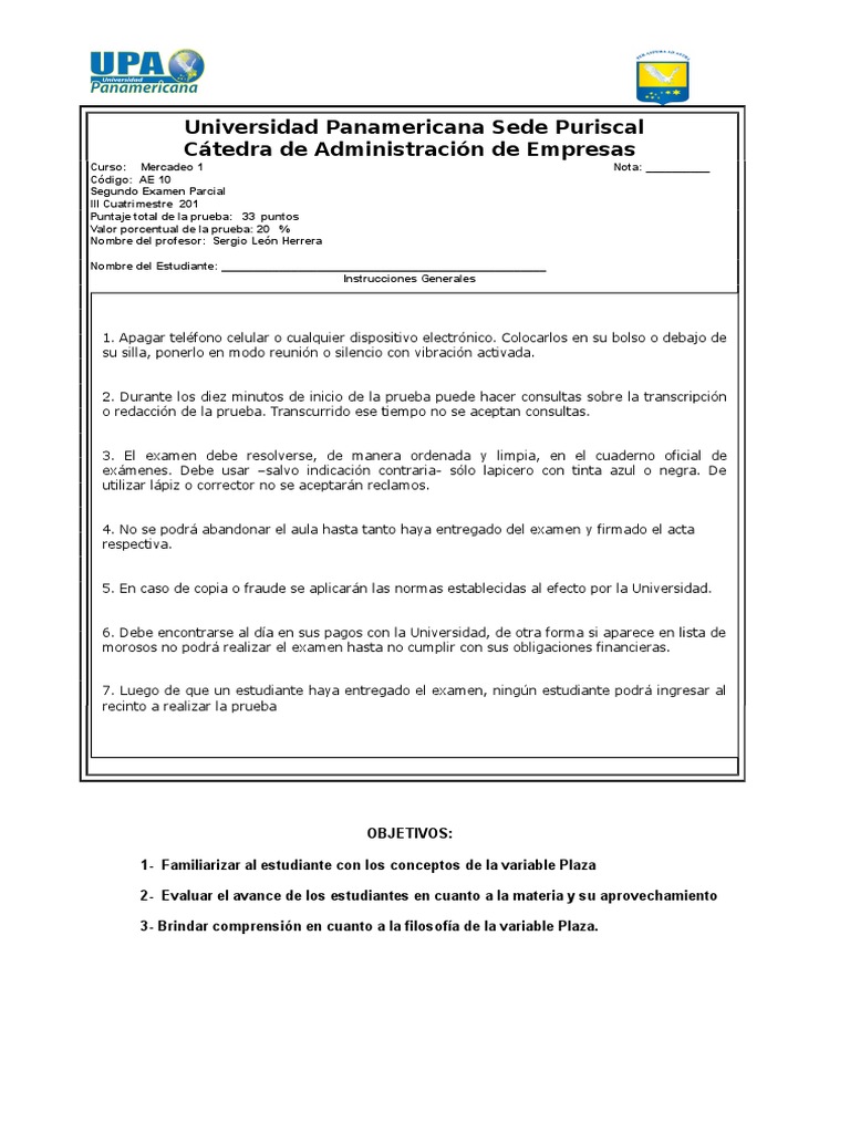 Carátula para Examen Universitario | PDF | Negocios