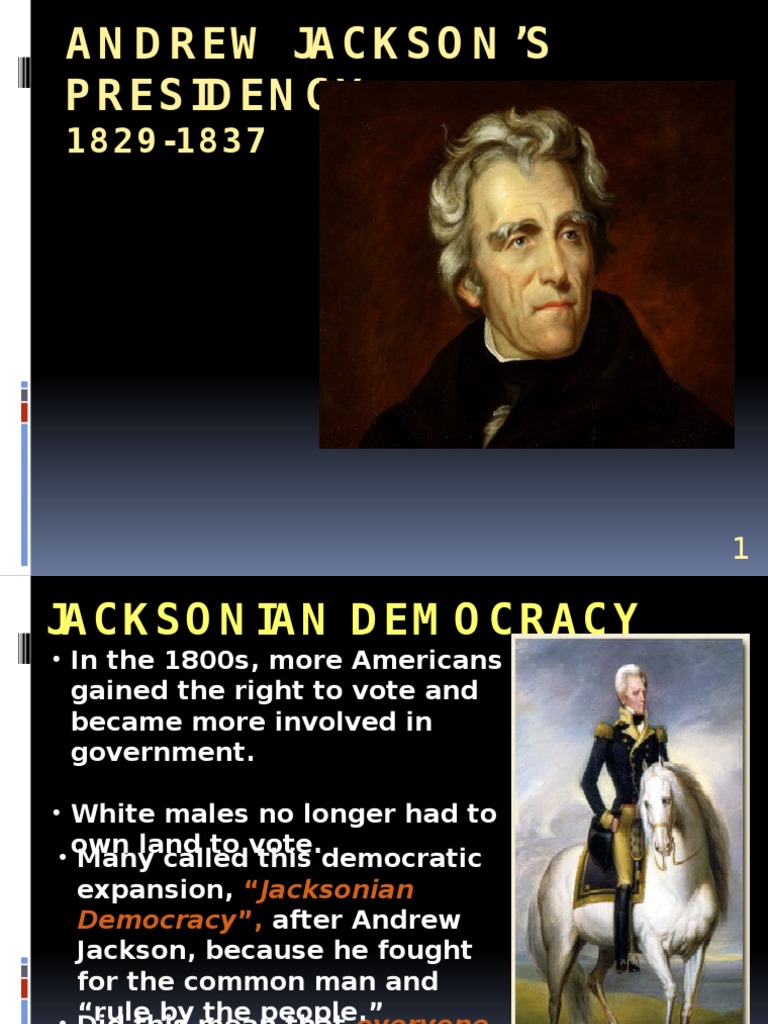 Jackson's Presidency | PDF | Nullification (U.S. Constitution) | Andrew ...