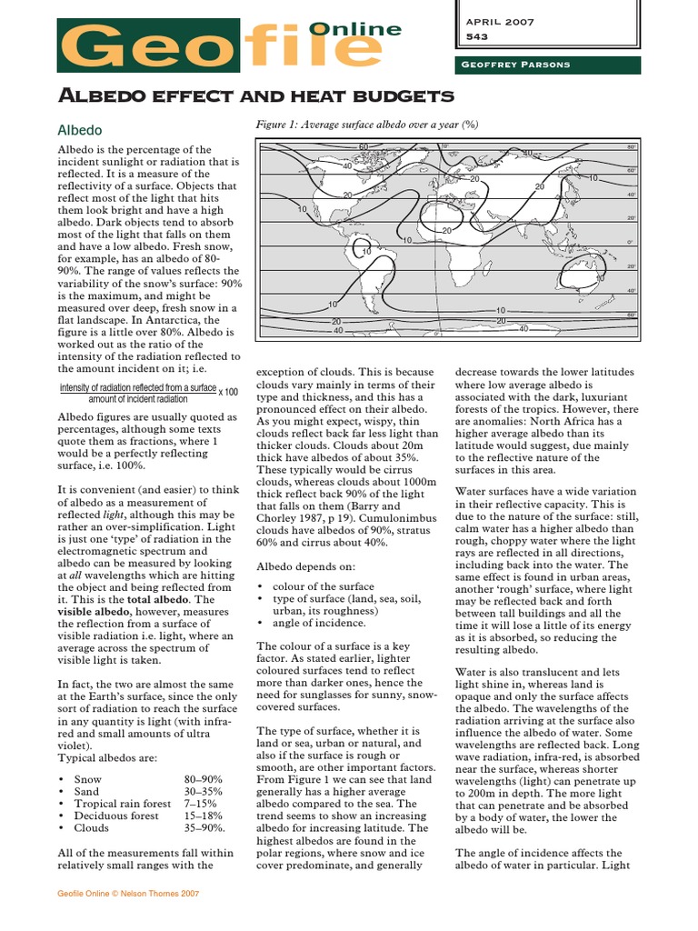 Albedo Effect and Heat Budgets | Download Free PDF | Sun | Atmosphere ...