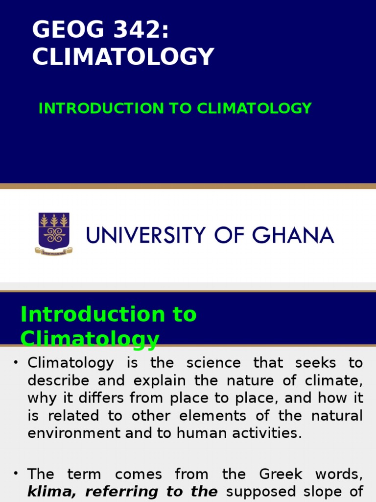 Introduction to Climatology Overview | PDF | Climatology | Climate
