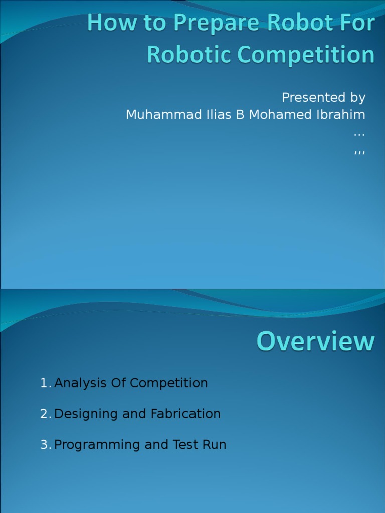 How To Prepare Robot For Robotic Competition | Download Free PDF ...