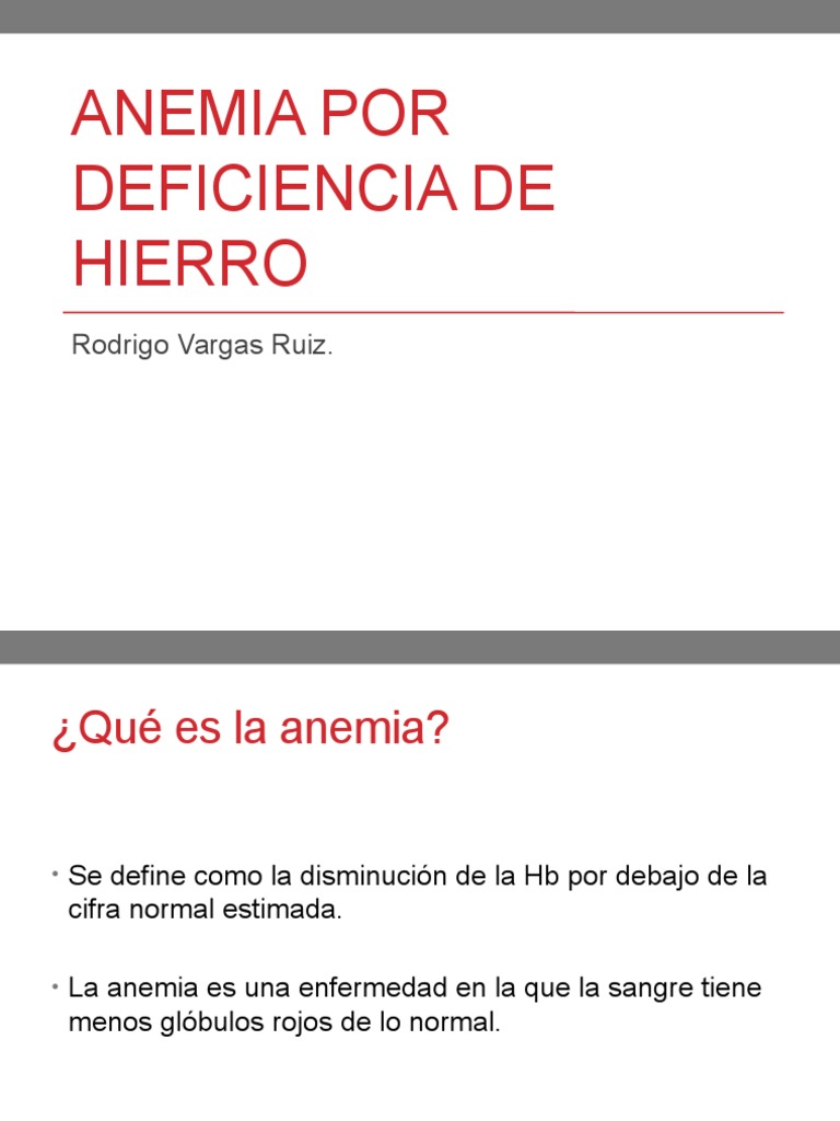 Anemia Por Deficiencia de Hierro | PDF | Anemia | Especialidades Medicas